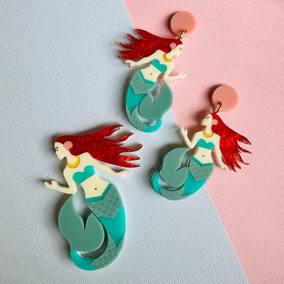 Mermaid (lighter skin) Dangles – Miss Cecelia Rose